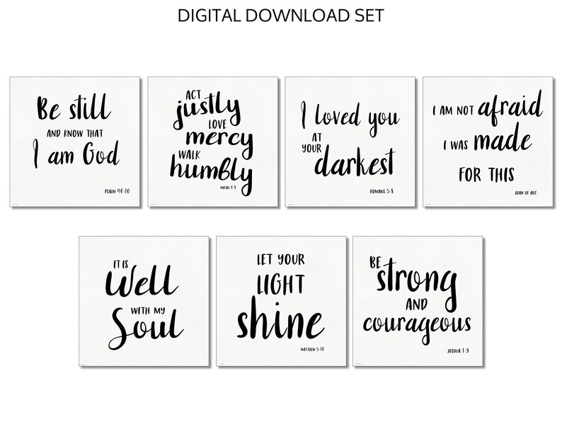 Inspirational and Biblical Quote 7 Poster DIGITAL DOWNLOAD Bundle - Etsy