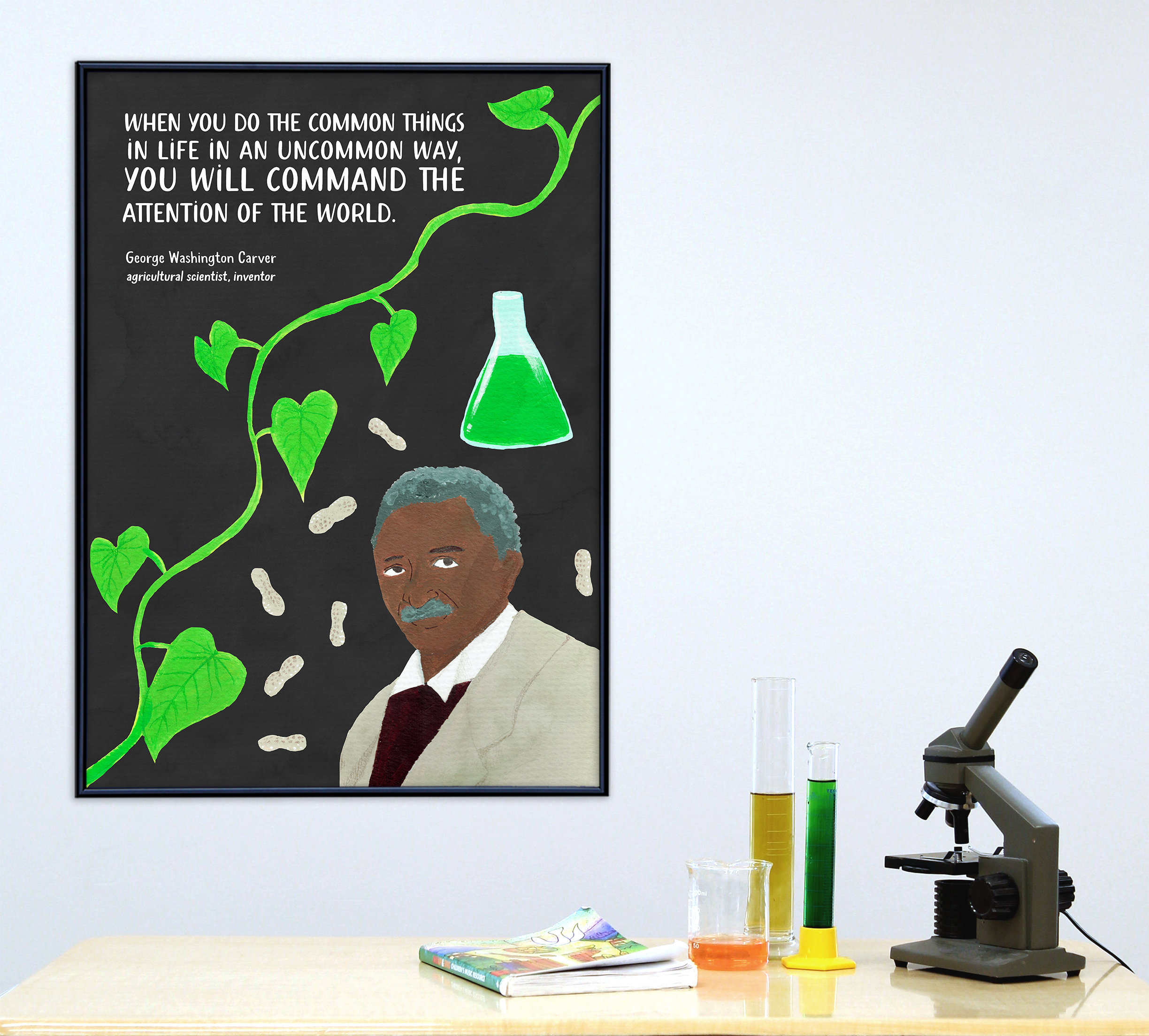George Washington Carver Science STEM Art Print. Matte Paper - Etsy