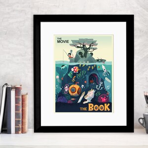 The Movie Vs the Book Original Literary Art Print. Fine Art Paper ...