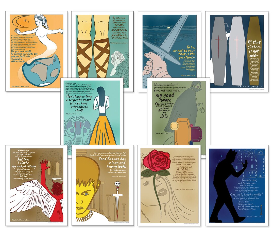 Shakespeare Literary Quote Poster Set. Discount Classroom Bundle ...