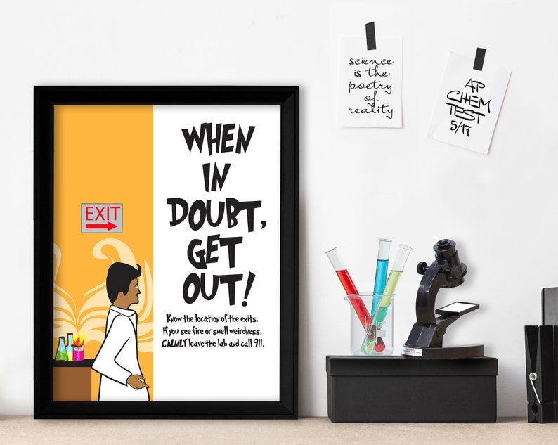 Science Lab Safety Poster Set. Plain Paper, Laminated, or Framed ...