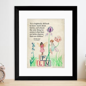 Children’s Vintage Style Literary Watercolor Art Print Quote Set. Fine ...