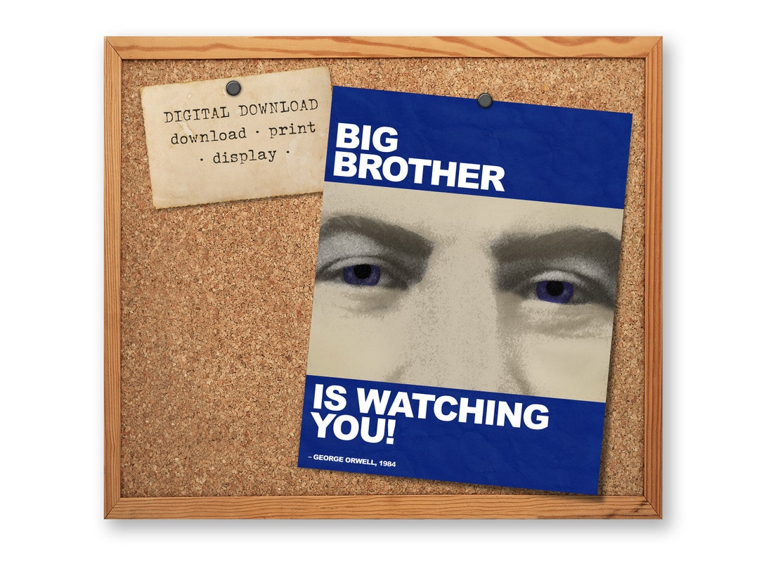 George Orwell 1984 Big Brother Quote - Literary Art Poster DIGITAL ...
