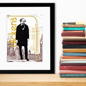 Charles Dickens Important Authors Literary Art Print. Educational ...