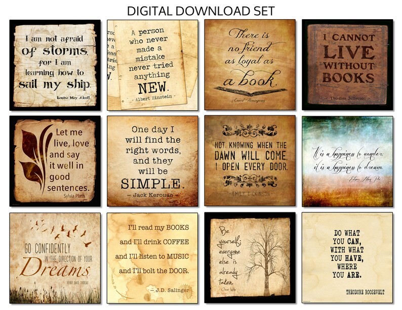 Classic Quotes Motivational 12 Poster DIGITAL DOWNLOAD Bundle - Etsy