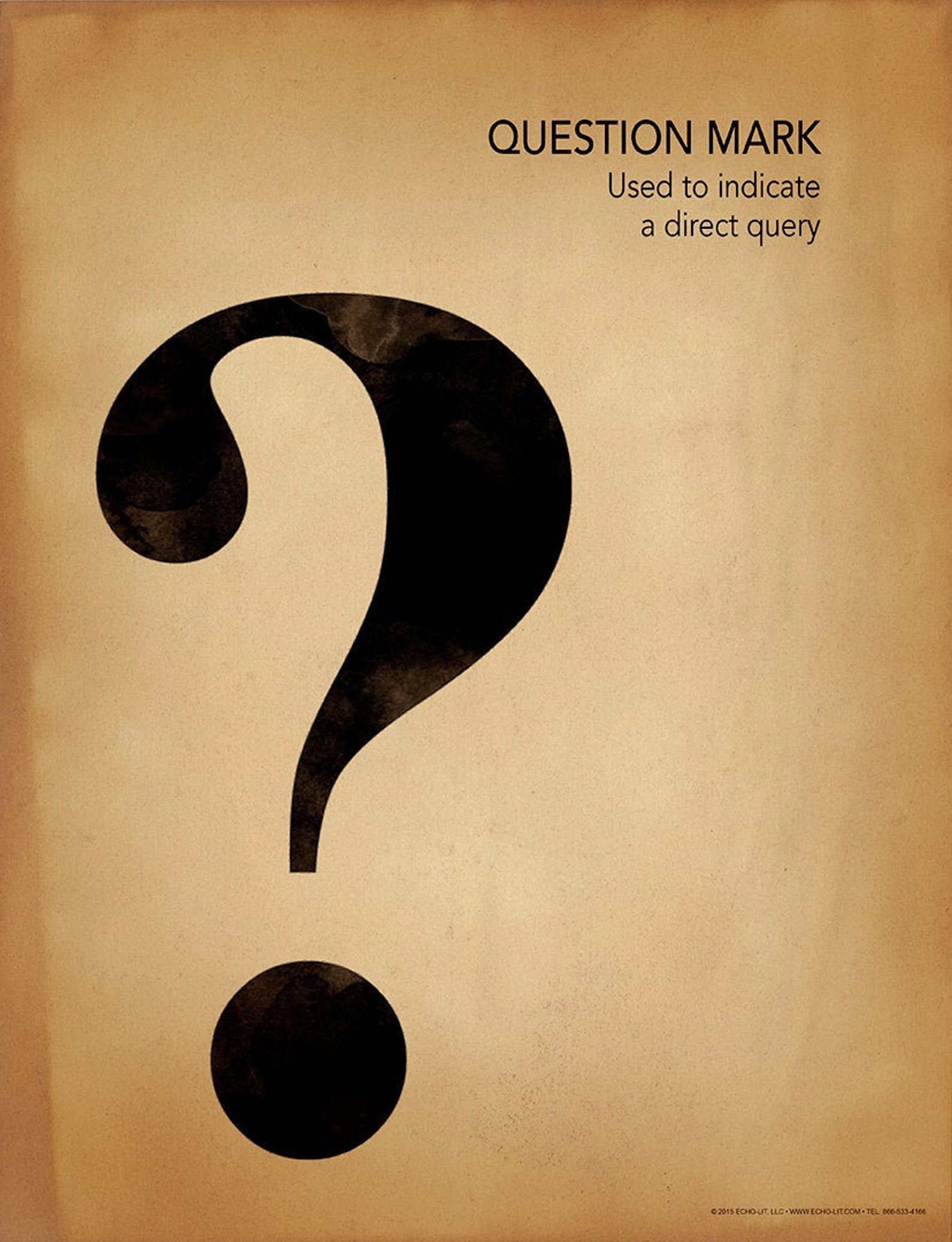 Question Mark Writing Punctuation and Grammar Art Print. - Etsy