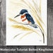 Watercolor Bird Belted Kingfisher Painting Tutorial - Digital Download ...