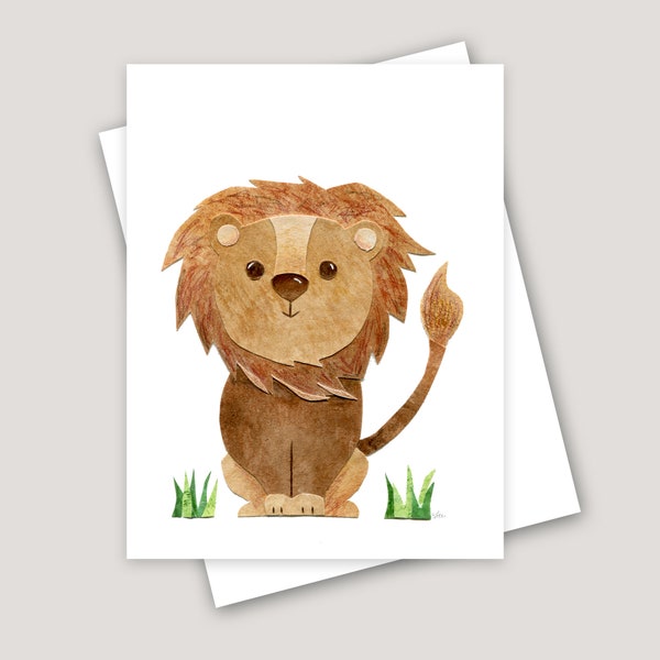 Lion Greeting Card - Etsy