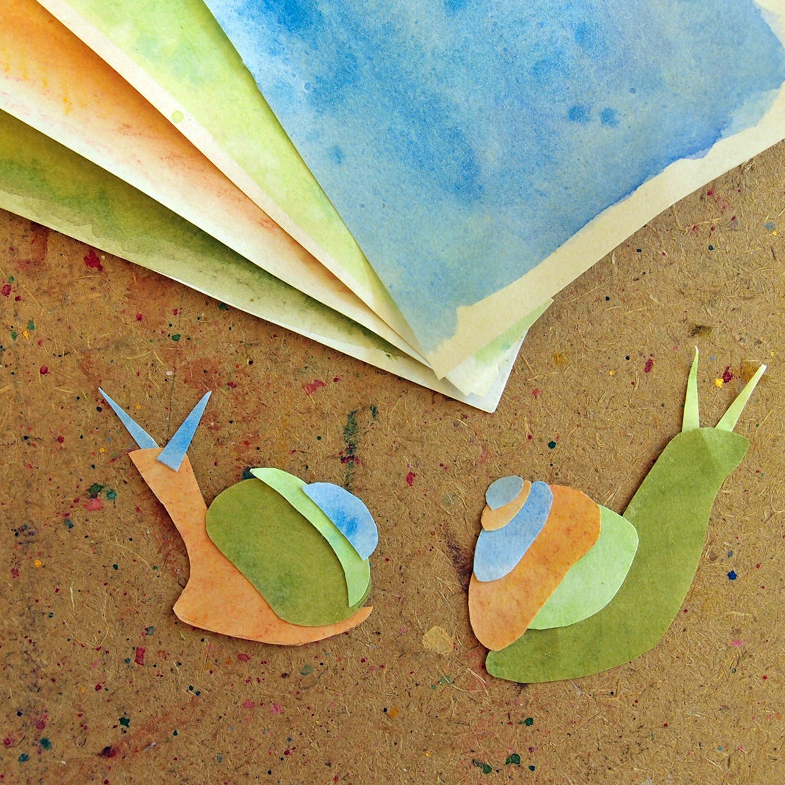 Friendship Snails Greeting Card: Whimsical Garden Art Print - Etsy