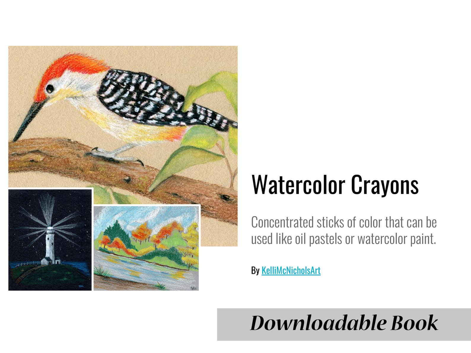 Watercolor Crayons Book tutorial Digital Download Printable Booklet ...
