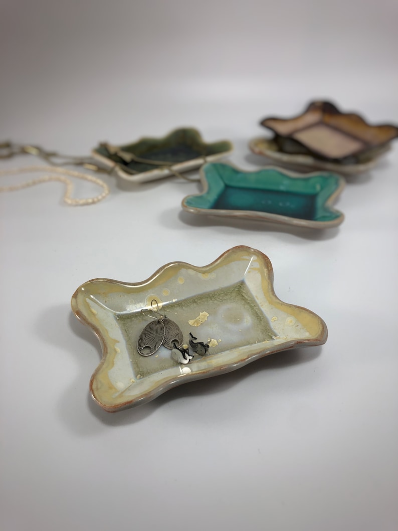 5 Handmade Ceramic Trinket Dish / Jewelry Dish / Small Rectangular Tray ...