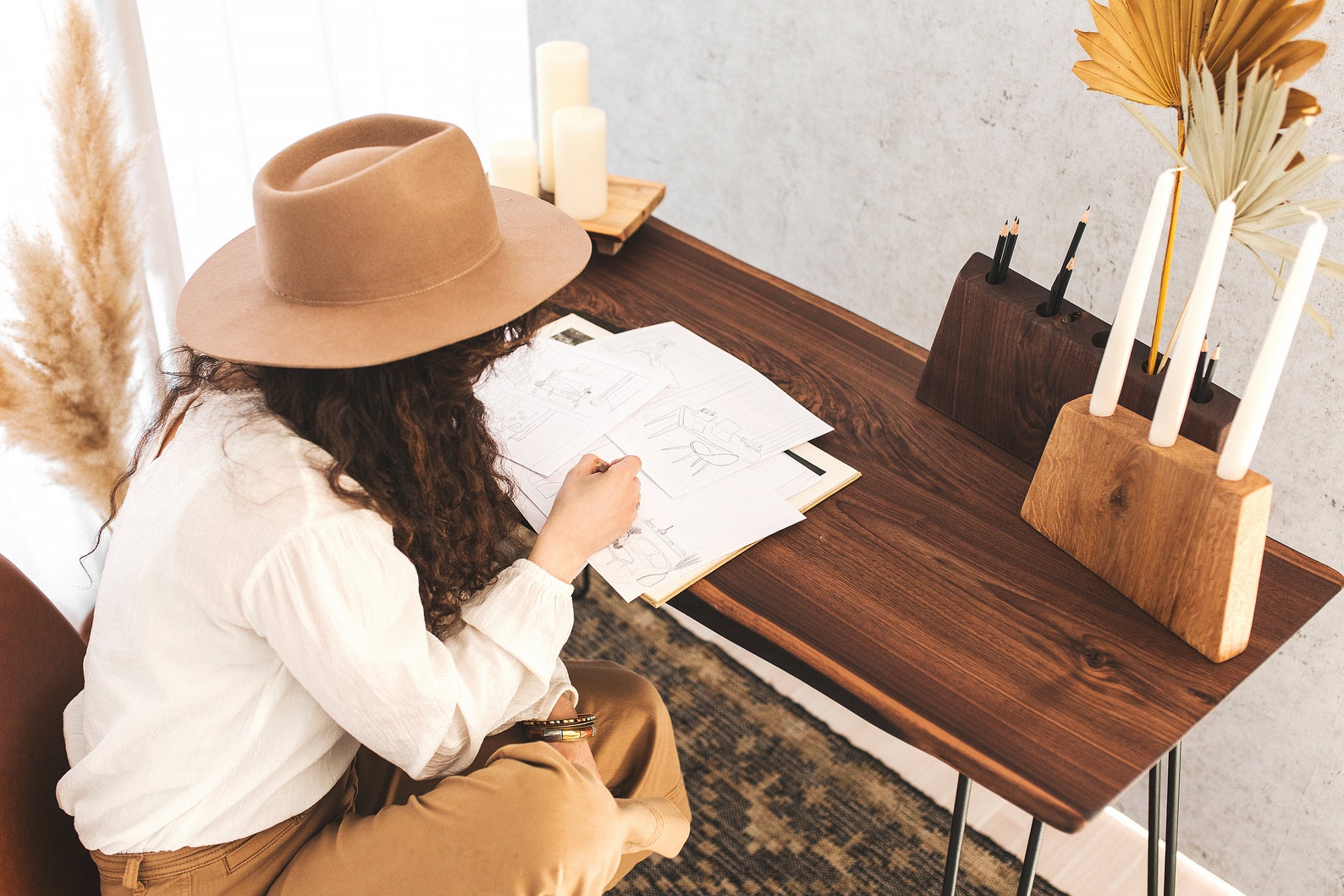 Wood Writing Desk Modern Farmhouse Home Desk Solid Wood - Etsy