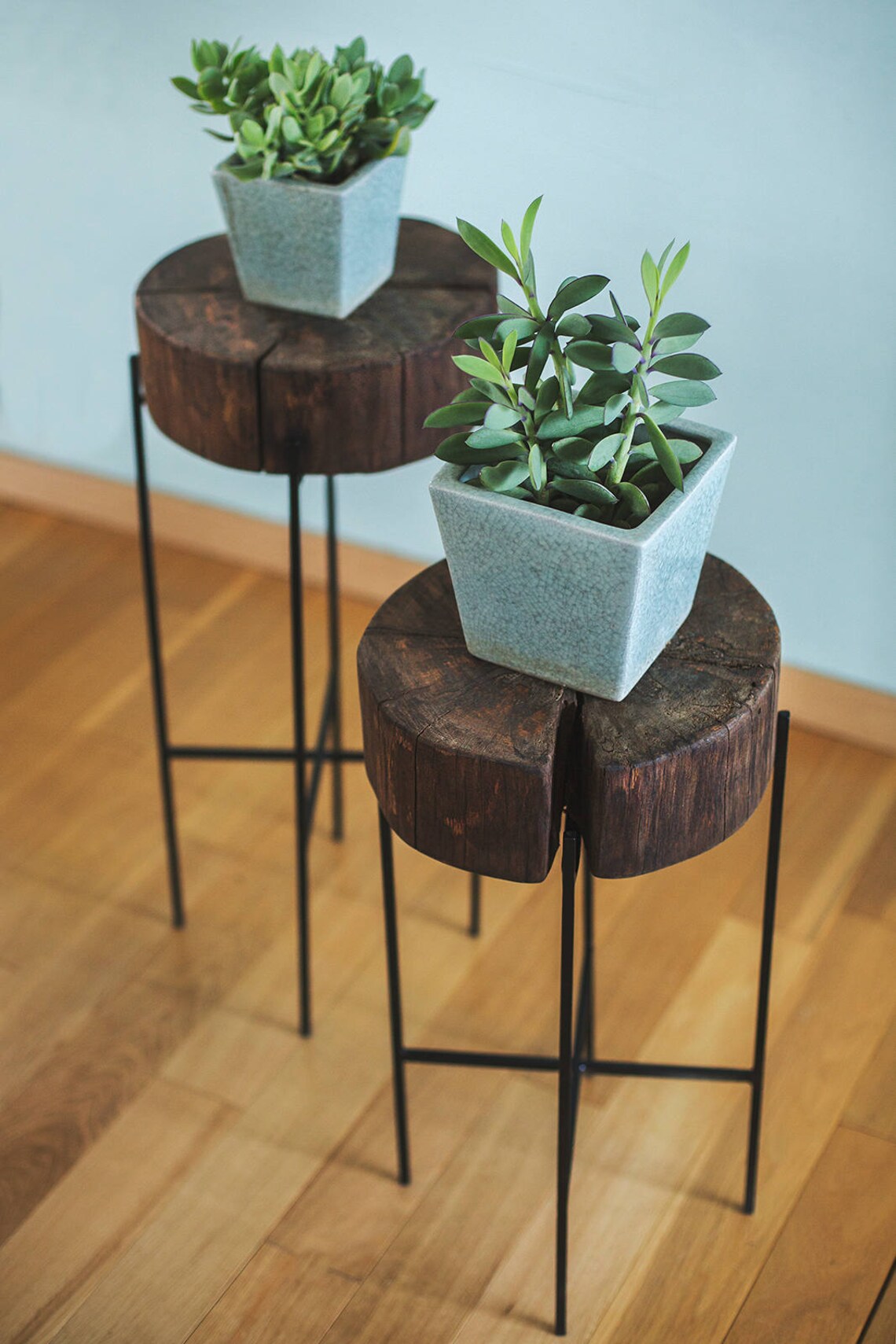 Plant Stand Wooden Decor Outdoor Furniture Rustic Plant - Etsy