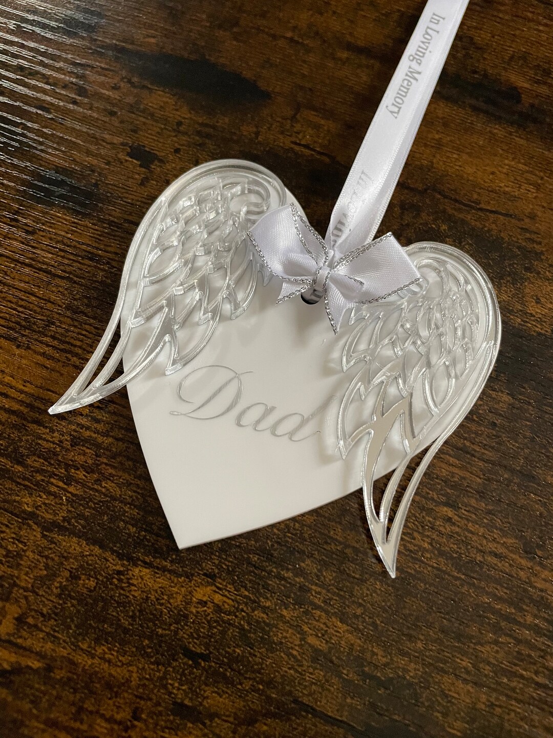 In Loving Memory Alas de ángel Corazón Decoración colgante Cualquier ...
