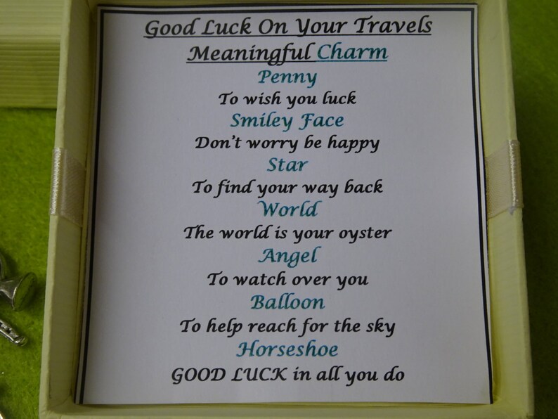Good Luck on Your TRAVELS Meaningful Keepsake Key Ring Charm - Etsy