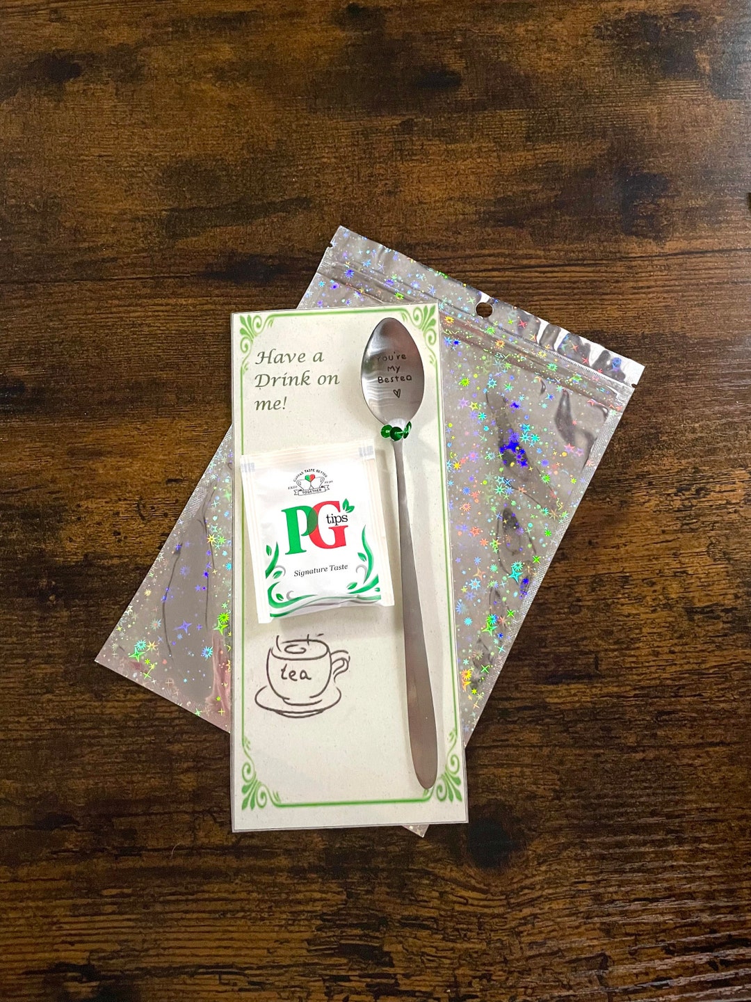 You’re My Bestea Engraved Spoon Stainless Steel Tea Bag Card Gift Set ...