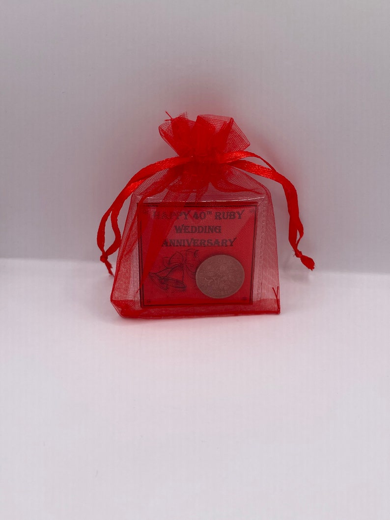 Happy 40TH RUBY Wedding Anniversary Lucky English Old Sixpence - Etsy