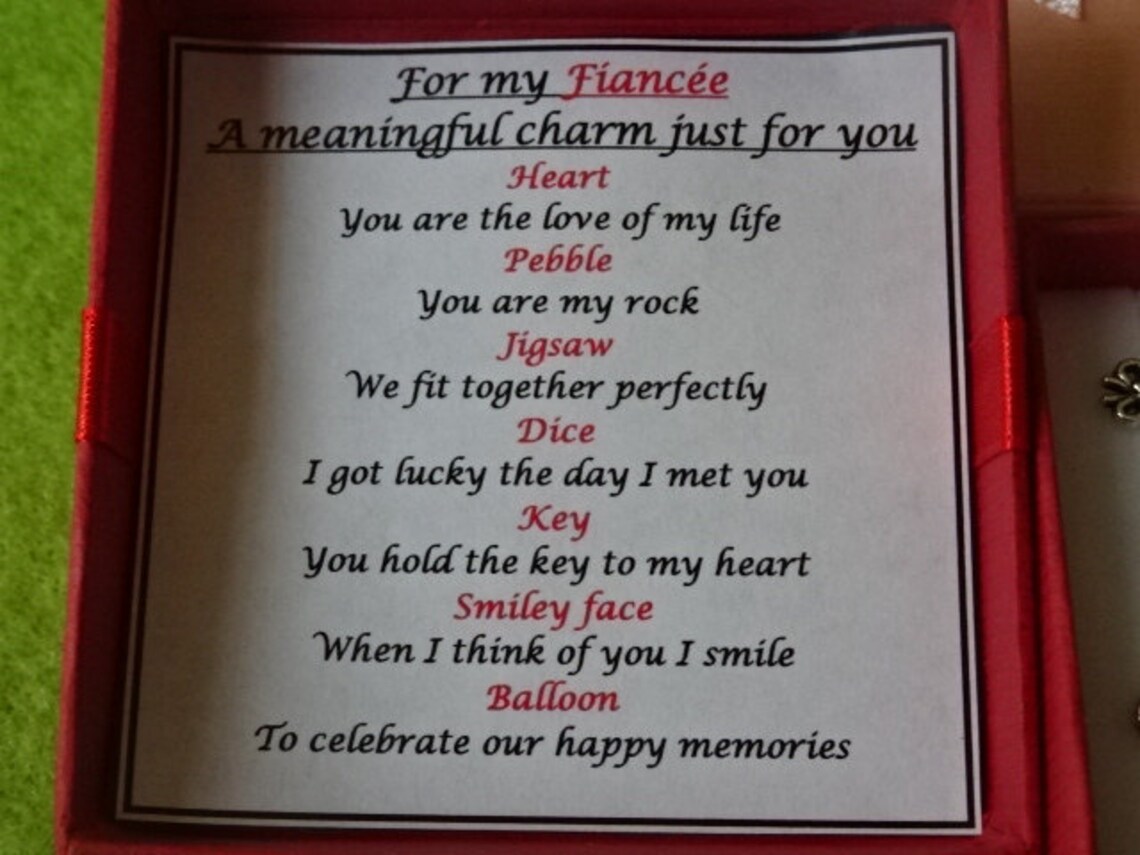 FIANCE FIANCEE Meaningful Keepsake Key Ring Charm Gift Boxed - Etsy