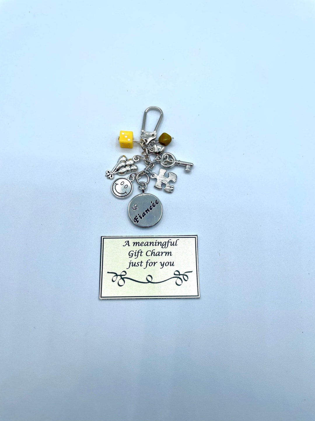 FIANCE FIANCEE Meaningful Keepsake Key Ring Charm Gift Boxed Rhymes ...