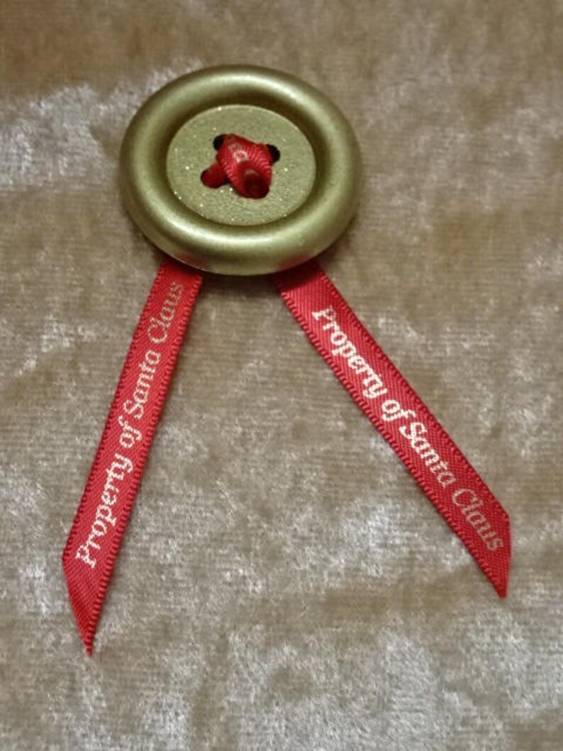 Santa's Lost Button Gold or Silver Christmas Day Gift - Etsy