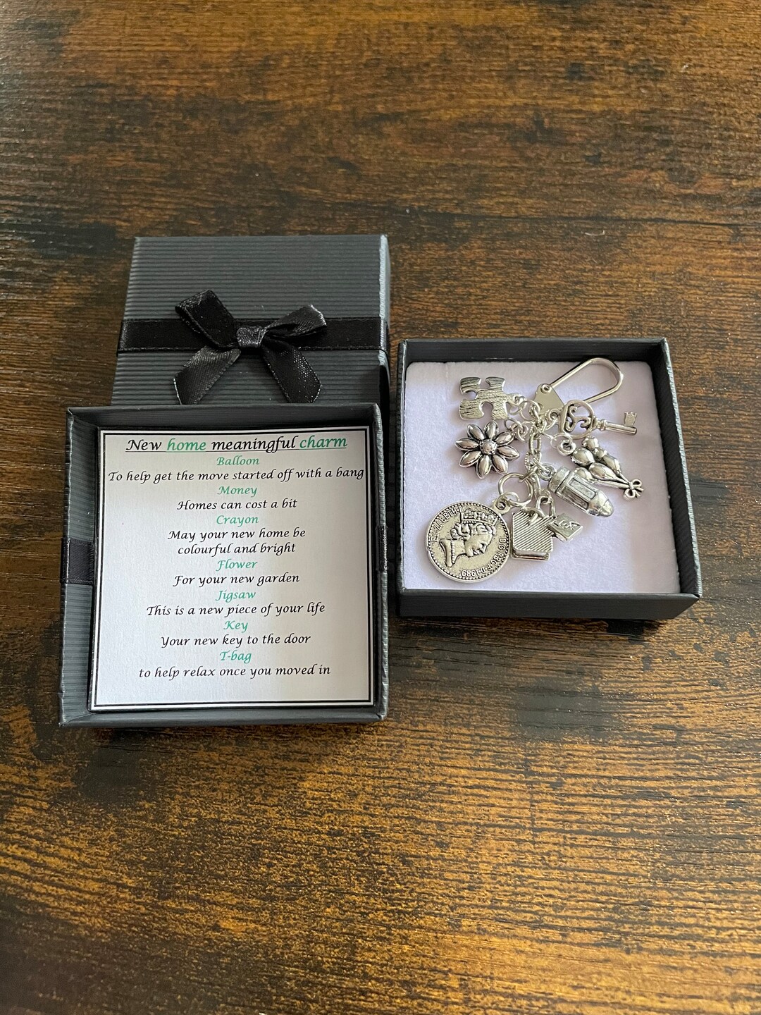 A New Home Meaningful Keepsake Key Ring Charm Gift Box Rhymes Key Money ...