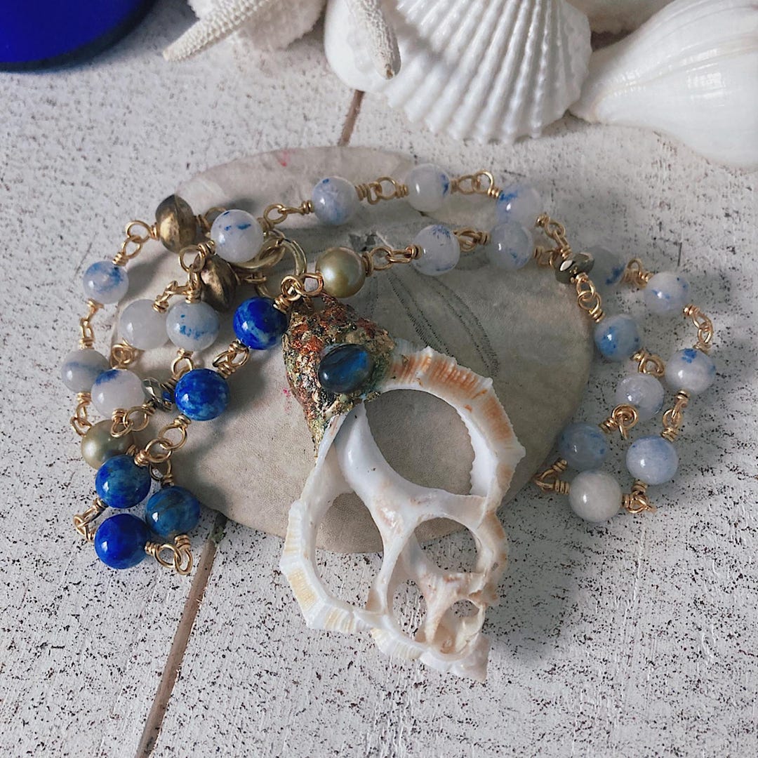 Women’s Mystical Seashell Necklace| Beach Rosary| Surfer Necklace ...