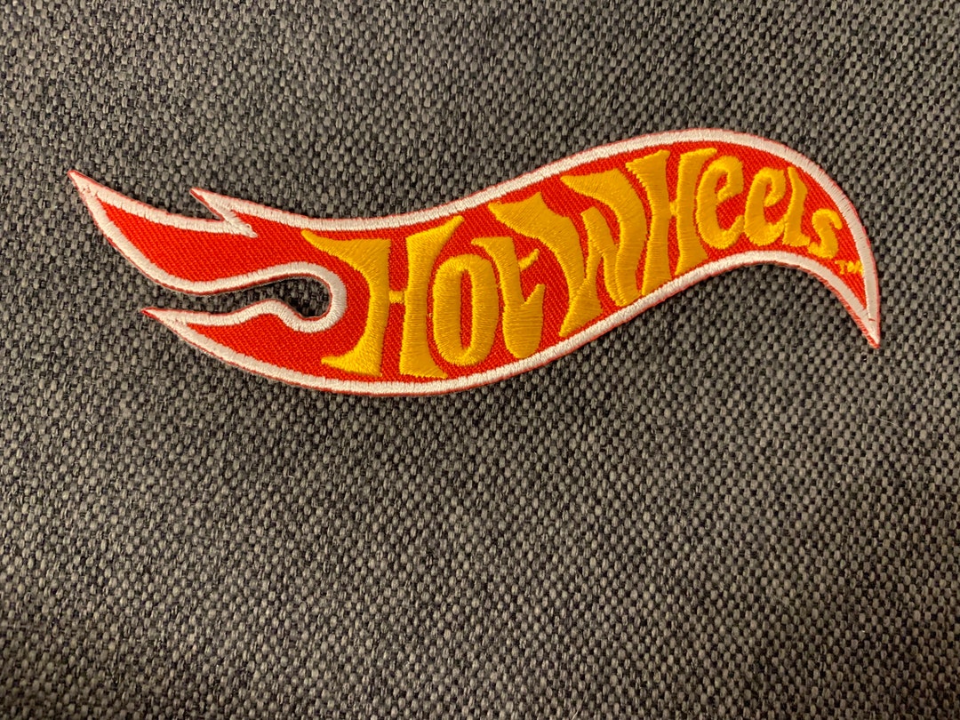 Hot Wheels Applique Patch white Border - Etsy