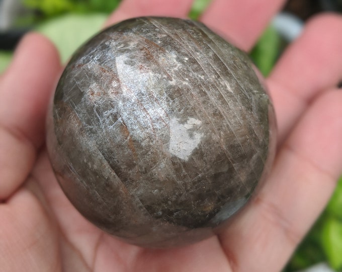 Black Moonstone Sphere Large Polished Goddess Rock Untreated | Etsy