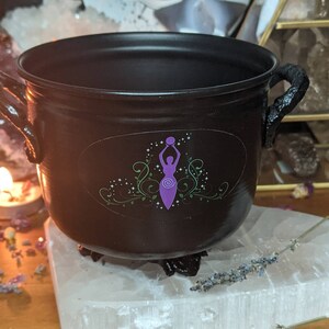 Large Spiral Goddess Black Metal Altar Cauldron Altar Tool Witch Magic ...