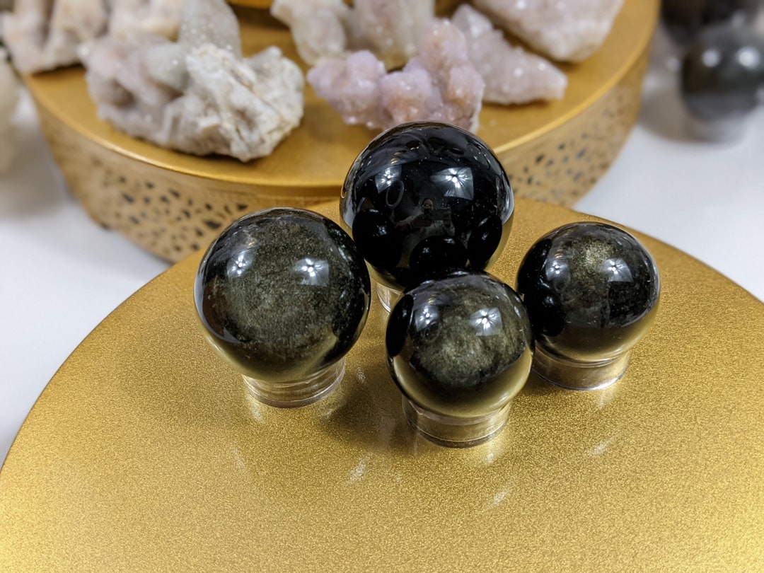 Goldsheen Obsidian Spheres Polished Healing Crystal Ball Natural Stone ...