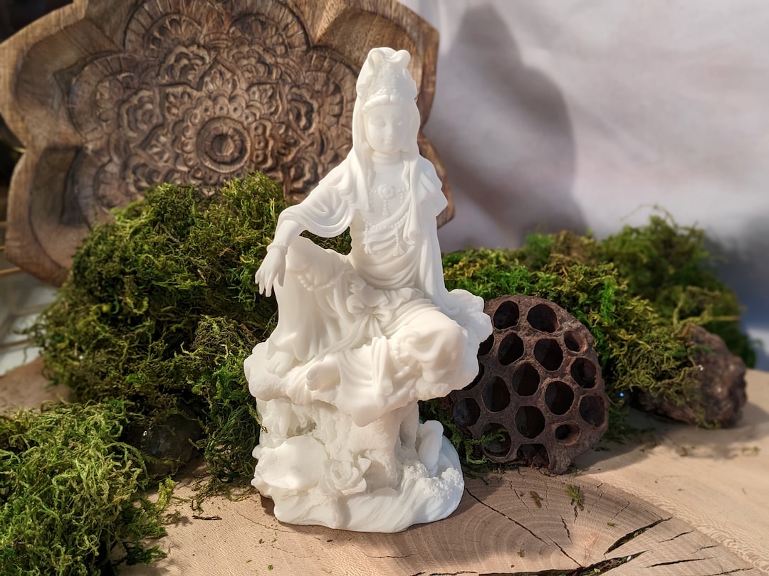 Kuan Yin Water & Moon Statue Large Quan Yin Goddess Compassion Kwan ...