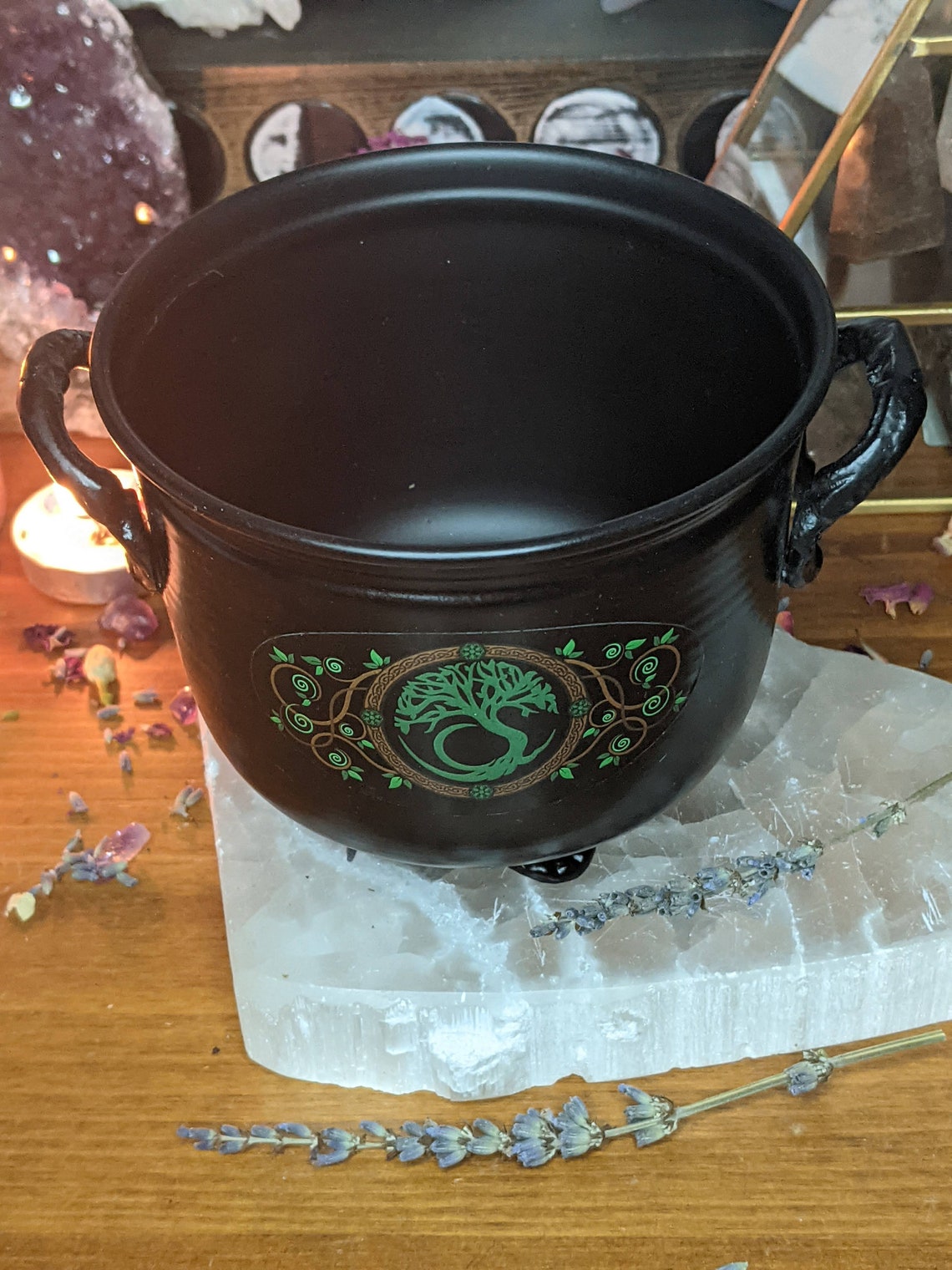 Large Tree of Life Black Metal Altar Cauldron Altar Tool Witch | Etsy