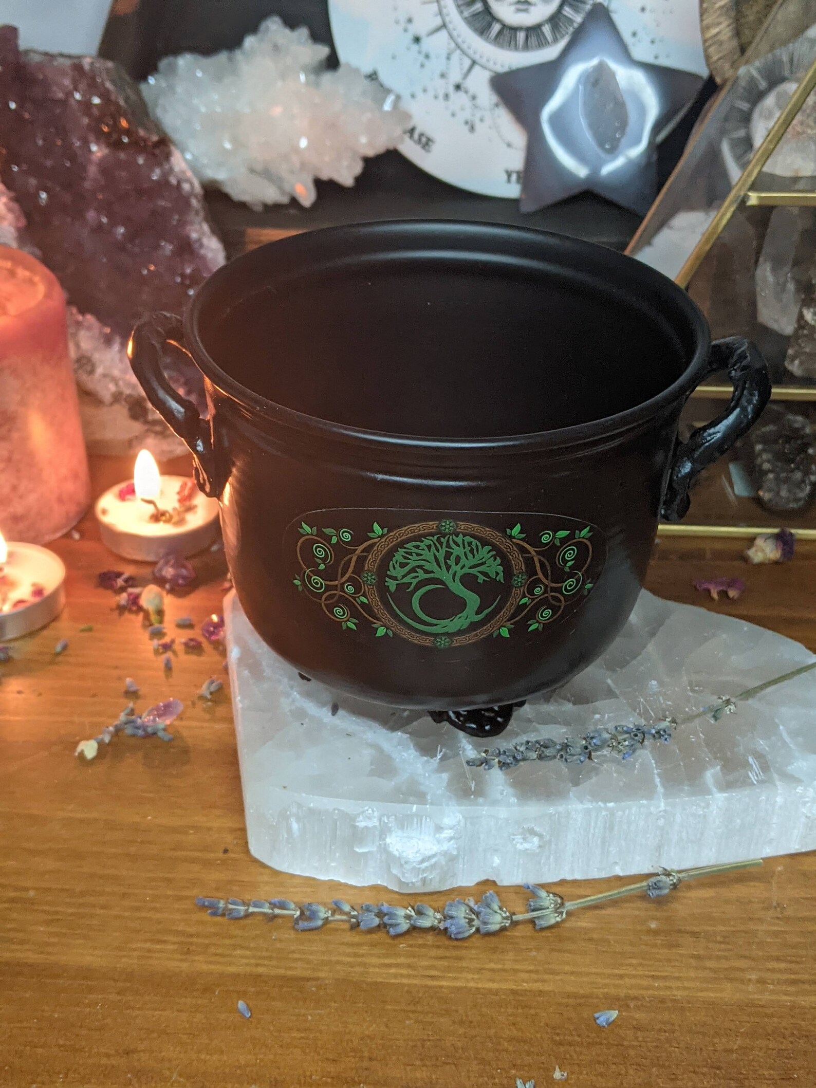 Large Tree of Life Black Metal Altar Cauldron Altar Tool Witch | Etsy