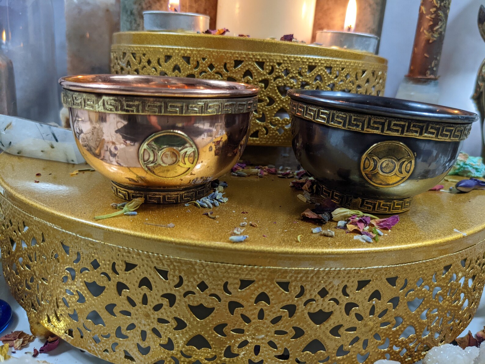 Copper Triple Moon Goddess Offering Bowl Sage Smudge Dish | Etsy