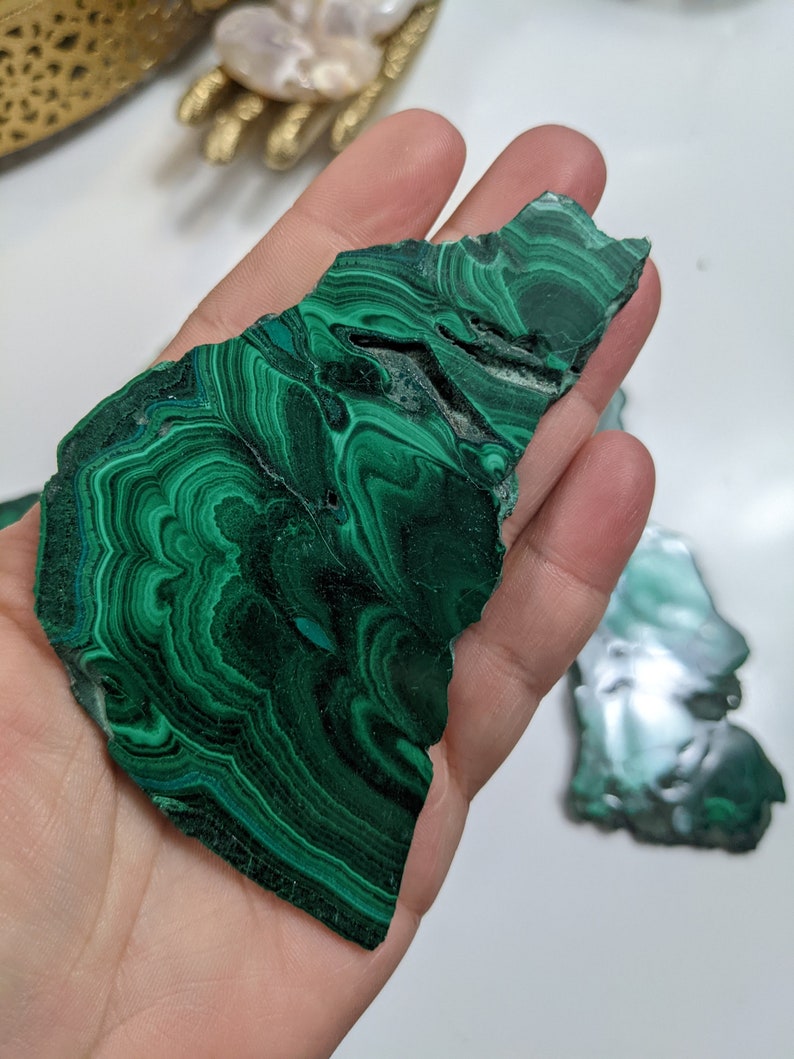 Malachite Slabs Freeform Assorted Polished Botryoidal Plate | Etsy