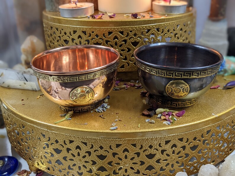 Copper Triple Moon Goddess Offering Bowl Sage Smudge Dish | Etsy