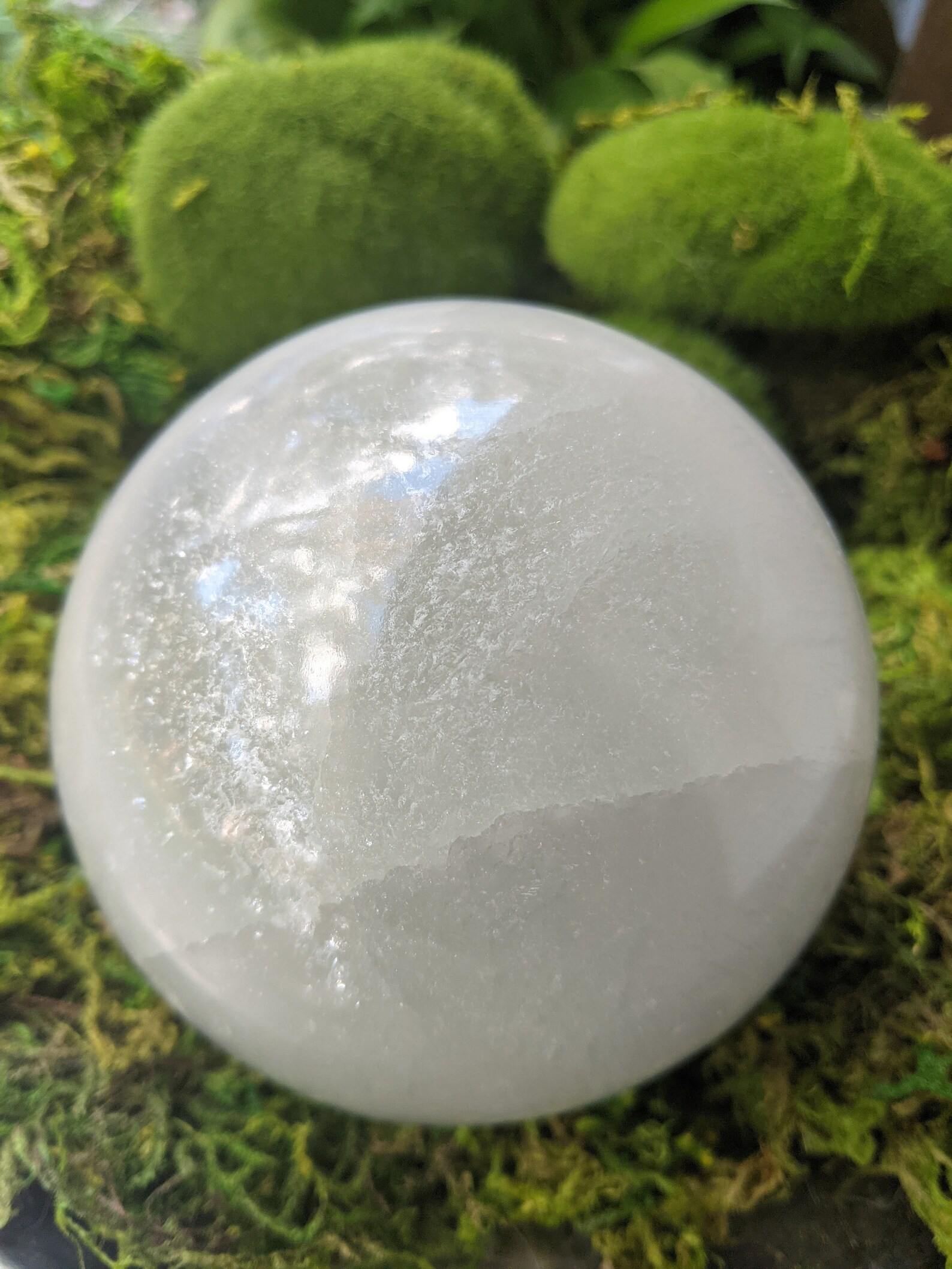 Very Large White Selenite Sphere 4 Angelic Orb Hand Polished 100mm ...