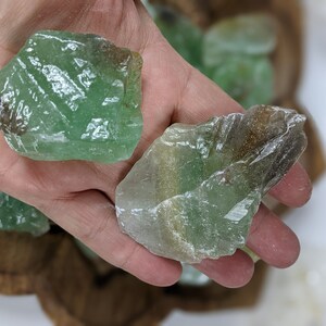 Emerald Green Calcite Large Chunks Raw Rough Palm Crystal Natural Stone Mineral Specimen ...