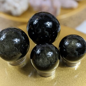 Goldsheen Obsidian Spheres Polished Healing Crystal Ball Natural Stone ...