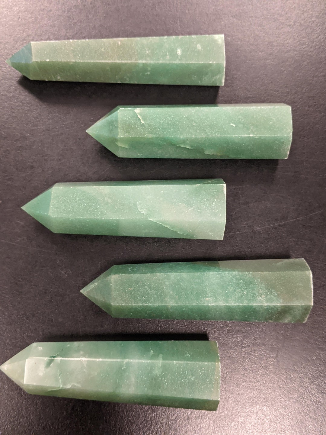 Green Aventurine Tower Natural Stone Mineral Specimen Point Wand ...