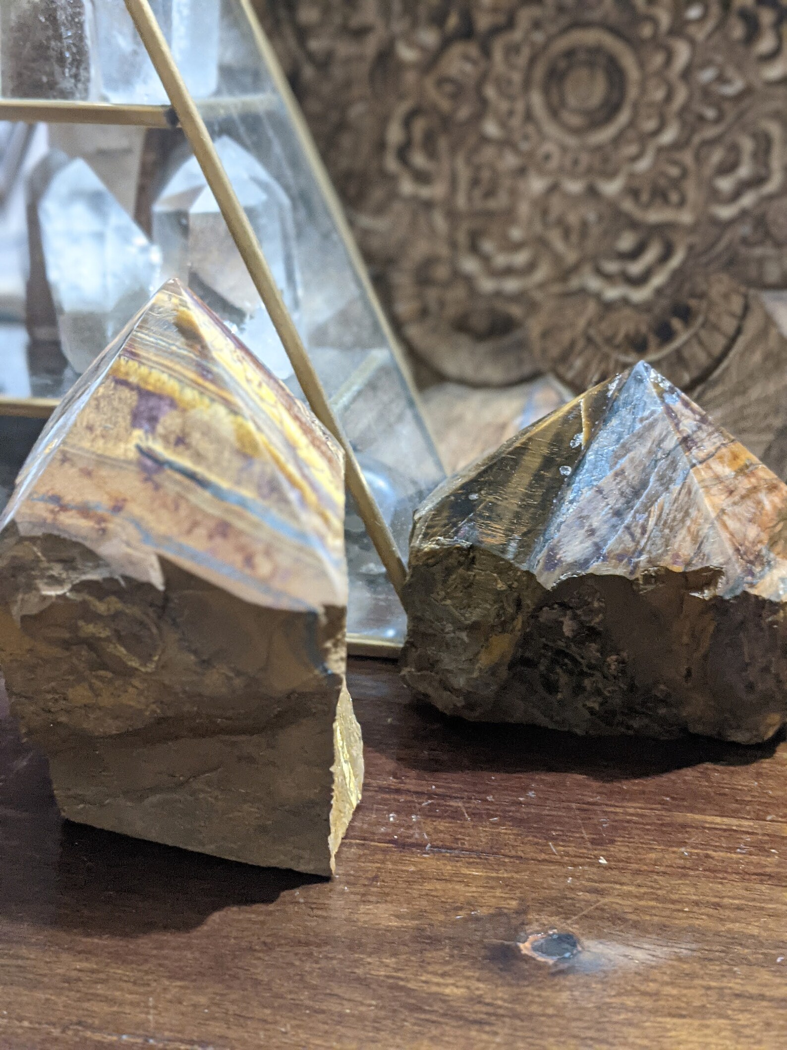 Tiger Eye Semi-polished Point Natural Towers Healing Crystal Tiger's ...