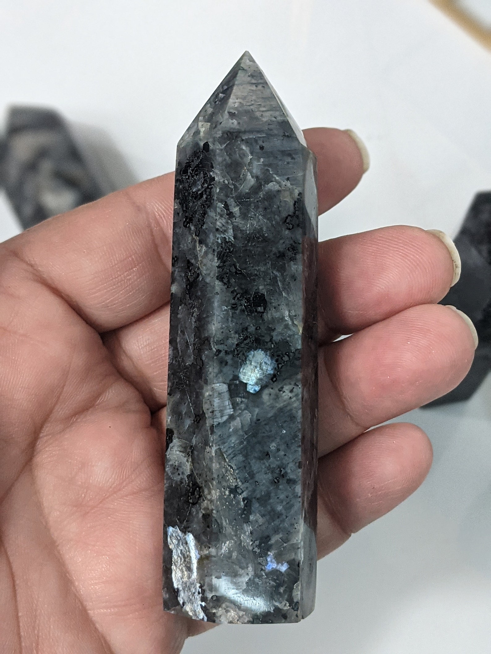 Large Larvikite Tower Natural Stone Mineral Specimen Point - Etsy