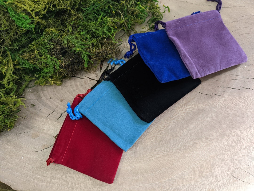 3x3 Inch Small Soft Velvety Double Drawstring Pouches Assorted Colors ...