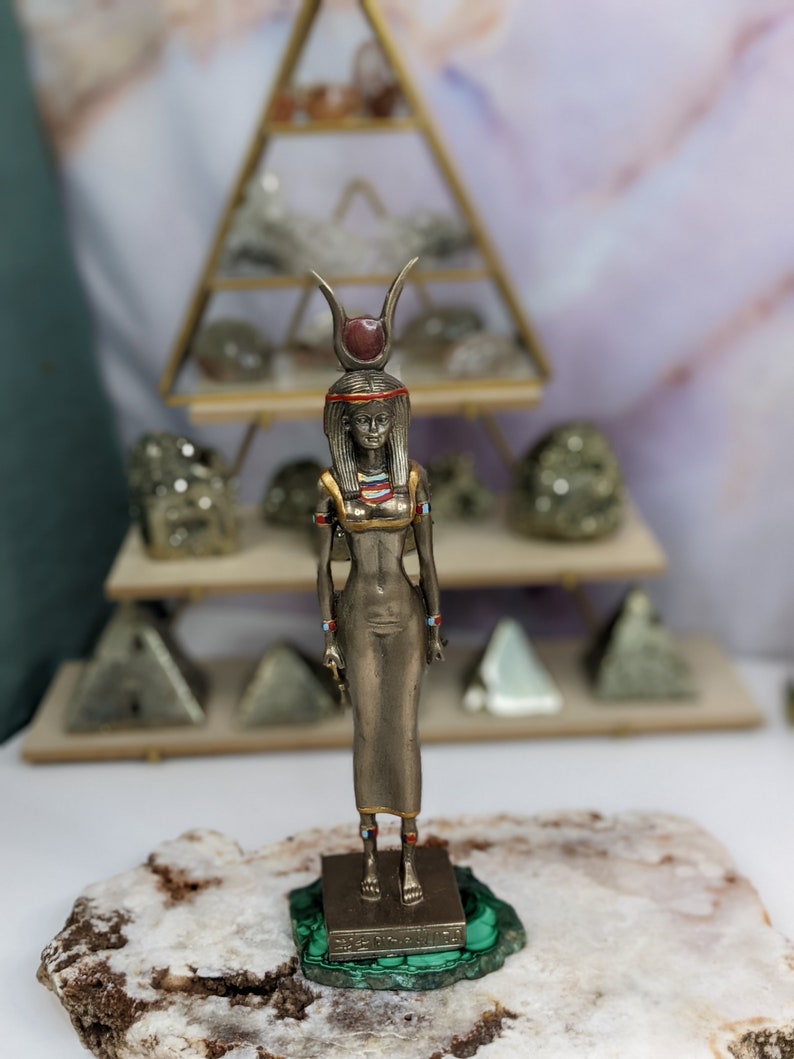Isis Goddess Figurine Egyptian Bronze Aset Statue Cold Cast - Etsy