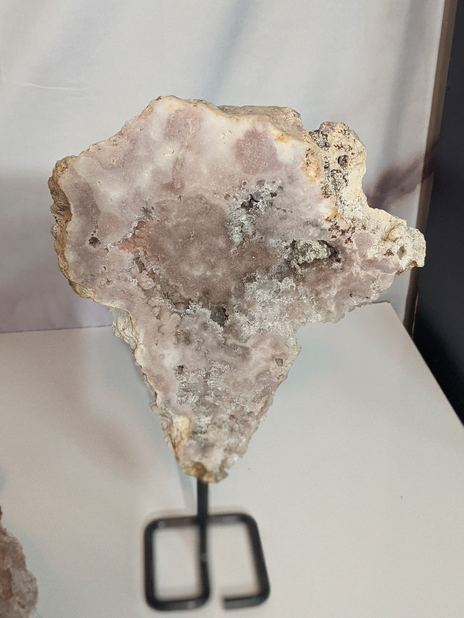 Large Rare Pink Amethyst Druzy on Metal Stand Double Sided | Etsy