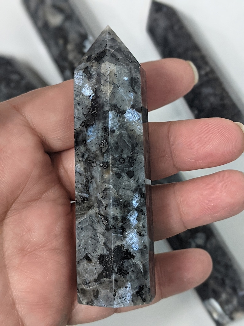 Large Larvikite Tower Natural Stone Mineral Specimen Point | Etsy