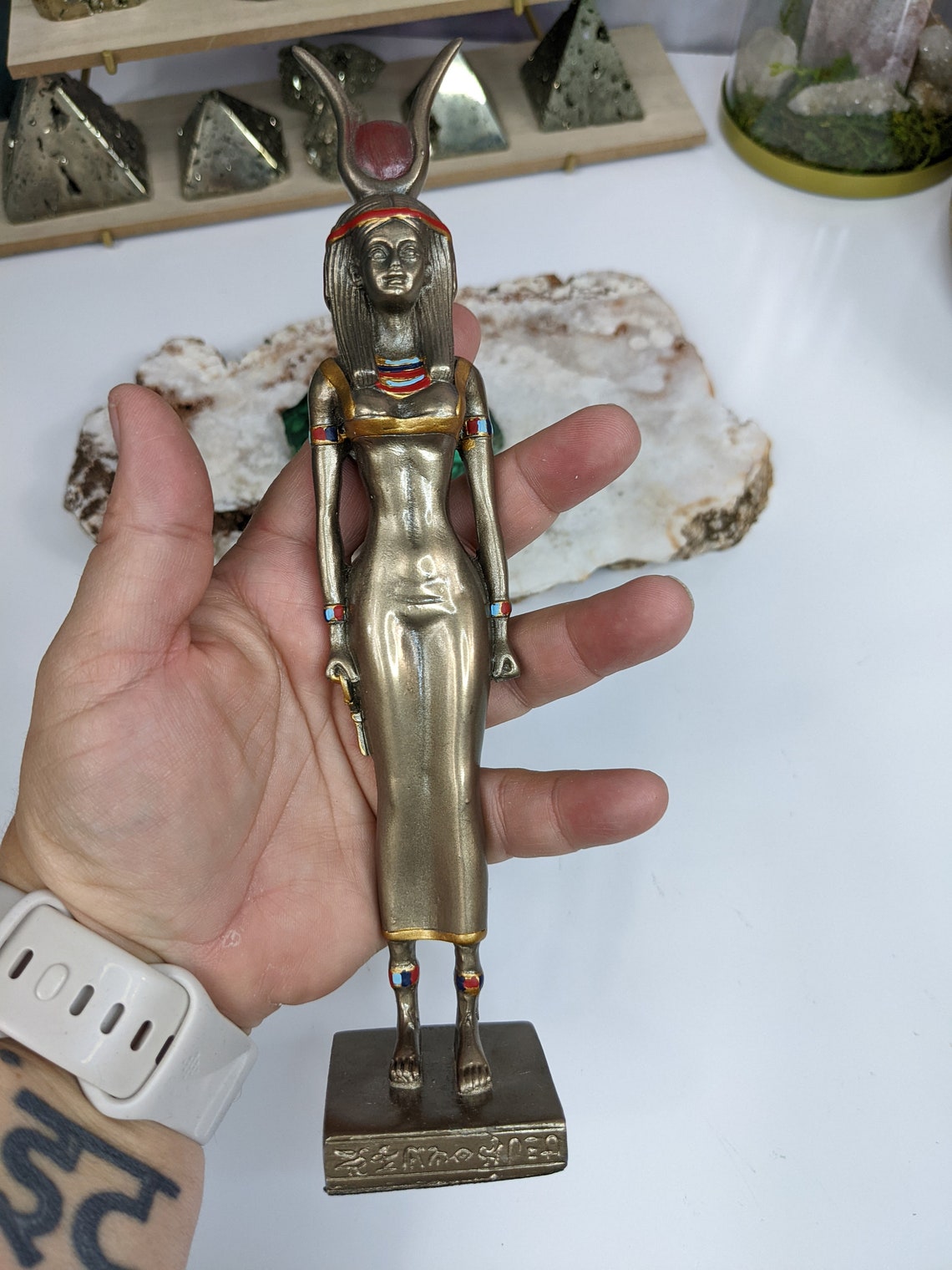 Isis Goddess Figurine Egyptian Bronze Aset Statue Cold Cast - Etsy