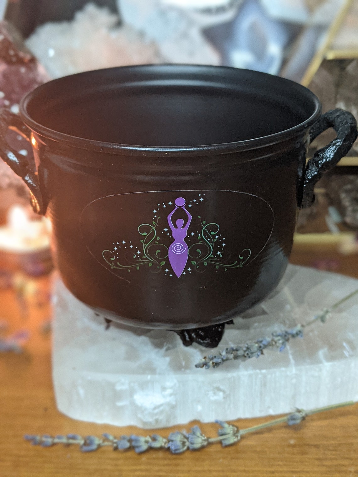 Large Spiral Goddess Black Metal Altar Cauldron Altar Tool - Etsy