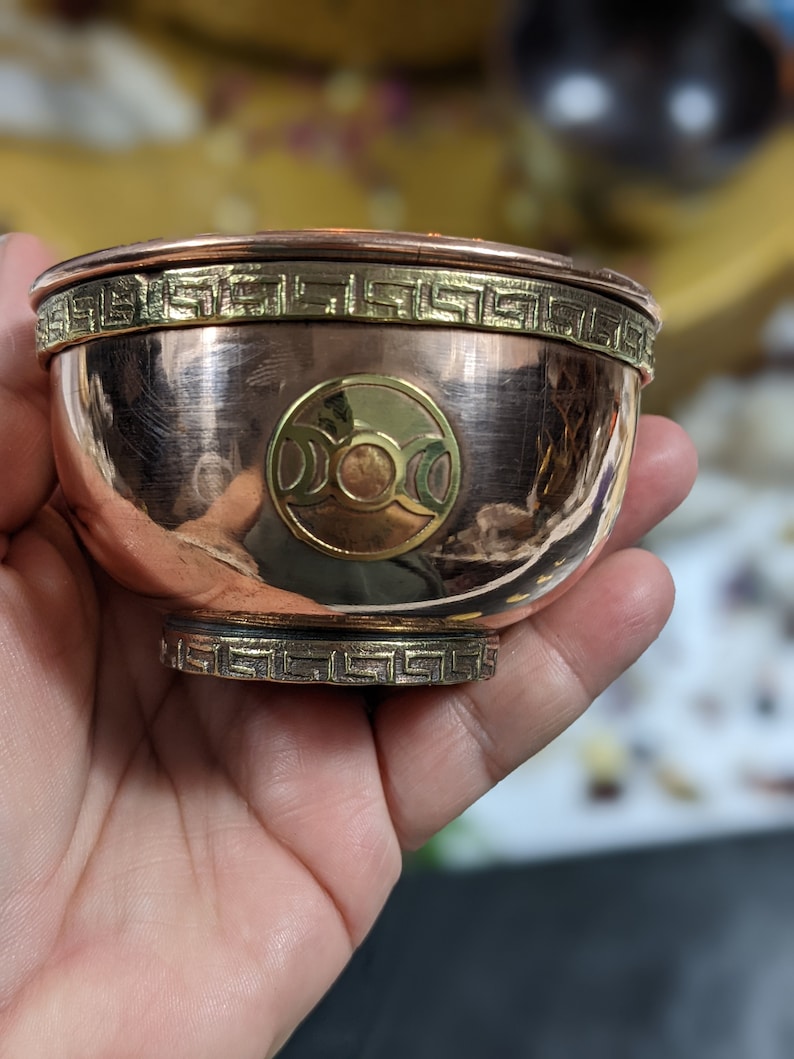 Copper Triple Moon Goddess Offering Bowl Sage Smudge Dish | Etsy
