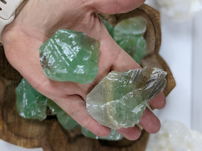 Emerald Green Calcite Large Chunks Raw Rough Palm Crystal - Etsy